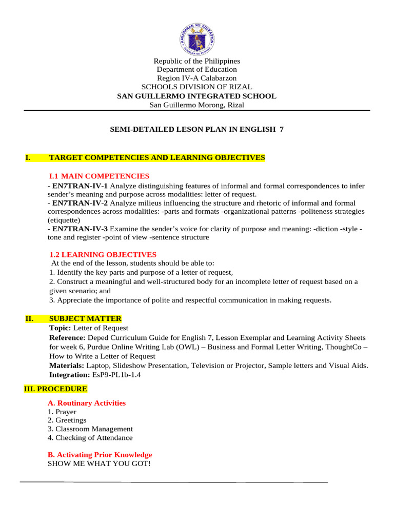 Understanding Letters of Request | PDF | Learning | Knowledge