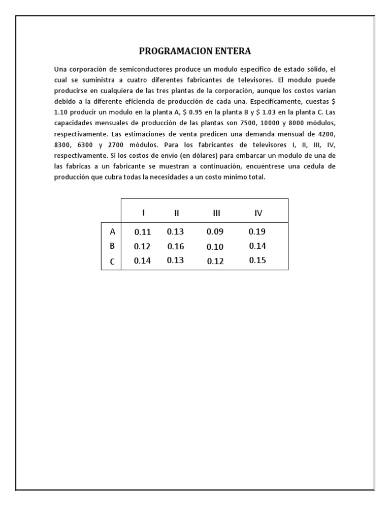 Programacion Entera | PDF