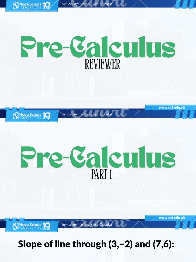 Precal - Reviewer | PDF | Classical Geometry | Geometry