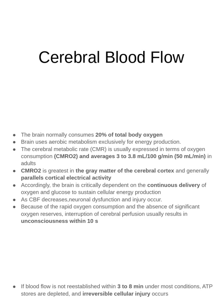10.Cerebral Blood Flow | PDF | Cerebral Cortex | Anesthesia