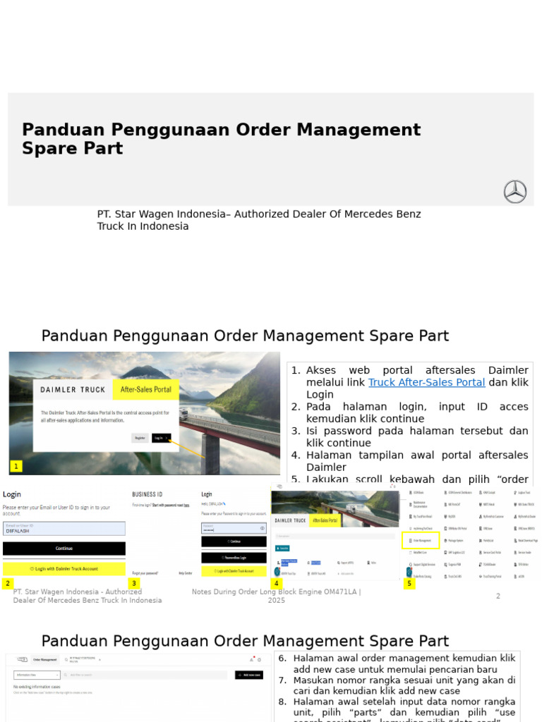 Panduan Penggunaan Part Order Management | PDF