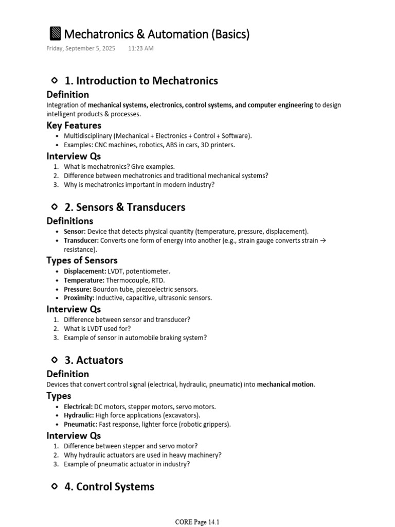 ?mechatronics & Automation (Basics) | PDF | Mechatronics | Programmable ...