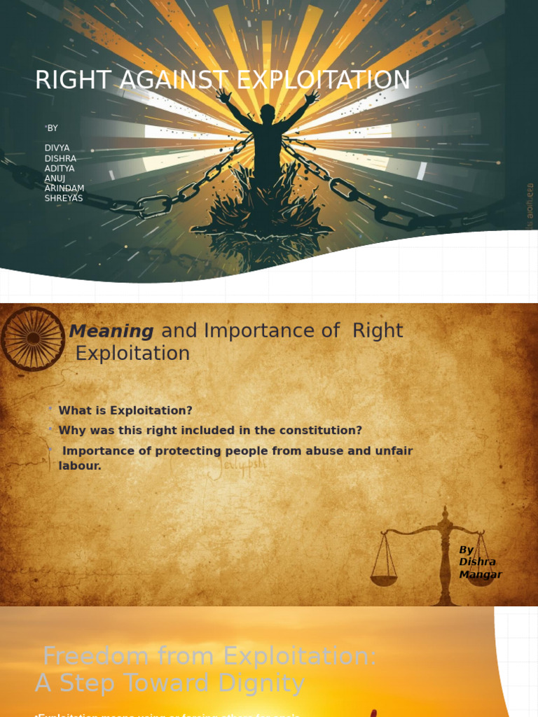 Right Against Exploitation 1.1 | PDF | Child Labour | Human Trafficking