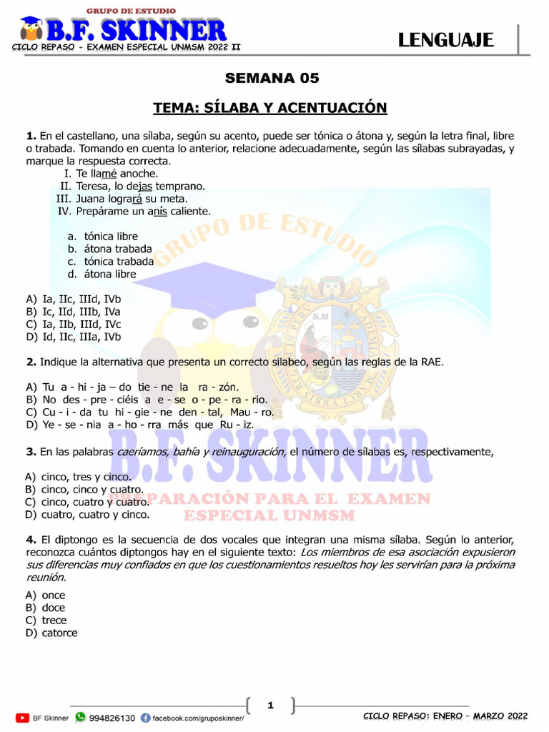 Lenguaje Semana 5 | PDF