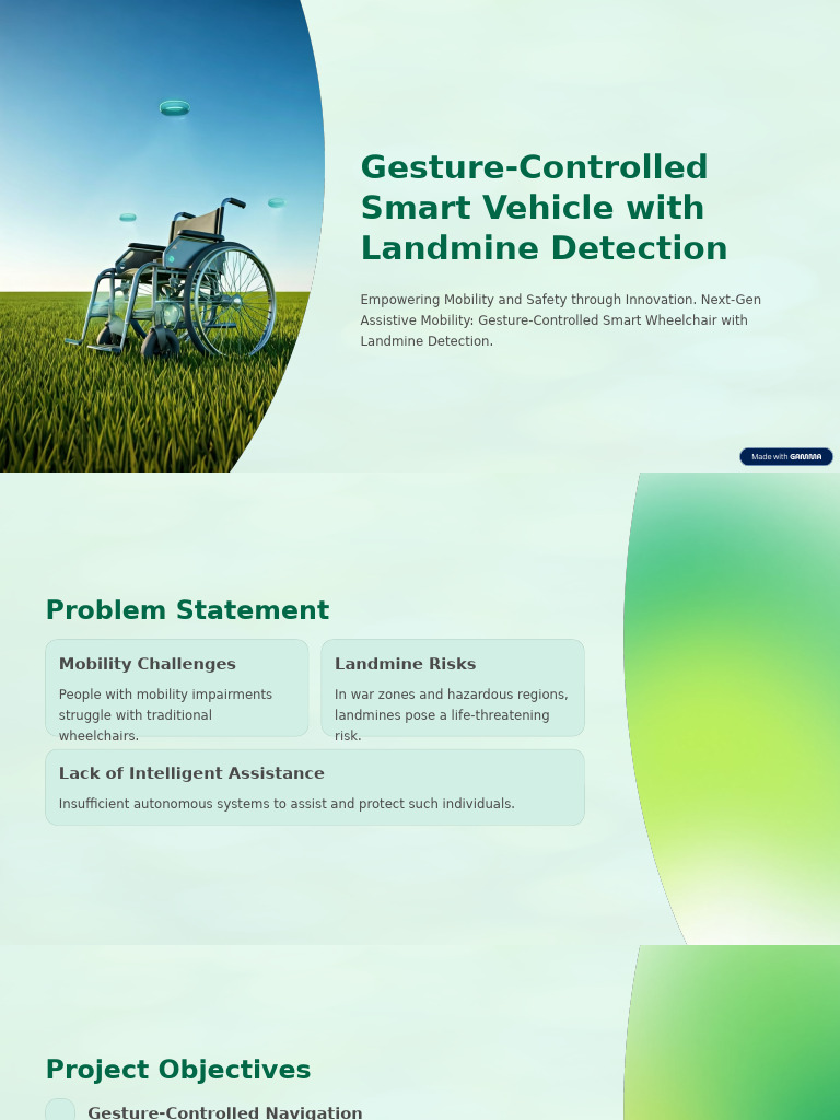 Gesture Controlled Smart Vehicle With Landmine Detection | PDF ...