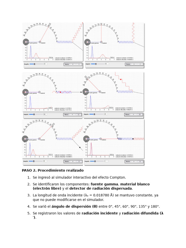 Efecto Compton: Simulación y Resultados | PDF | Fotón | Atómico