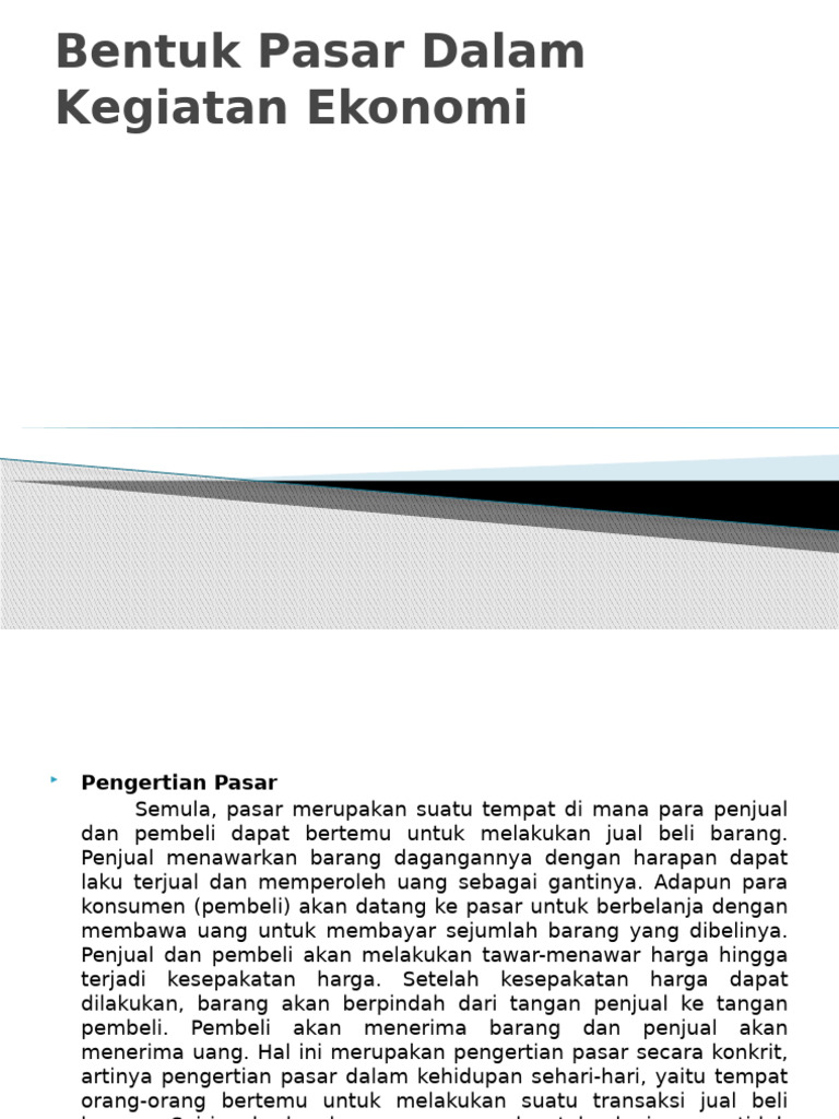 Bentuk Pasar Dalam Kegiatan | PDF