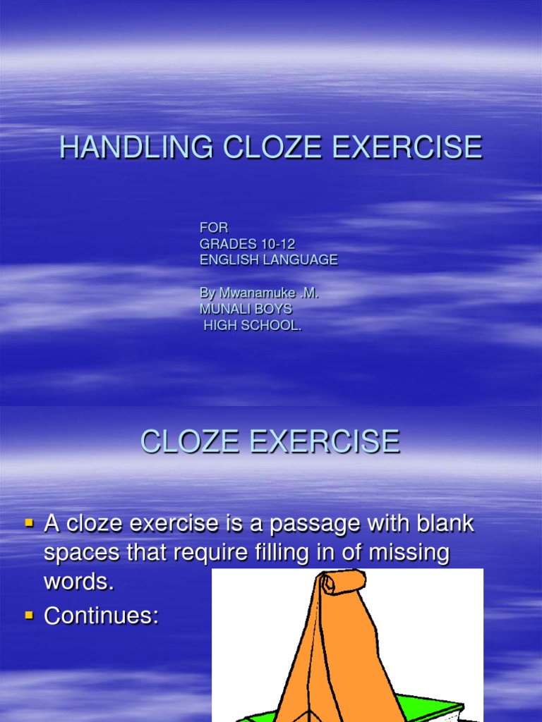 Handling A Cloze Exercise | PDF | Language Arts & Discipline