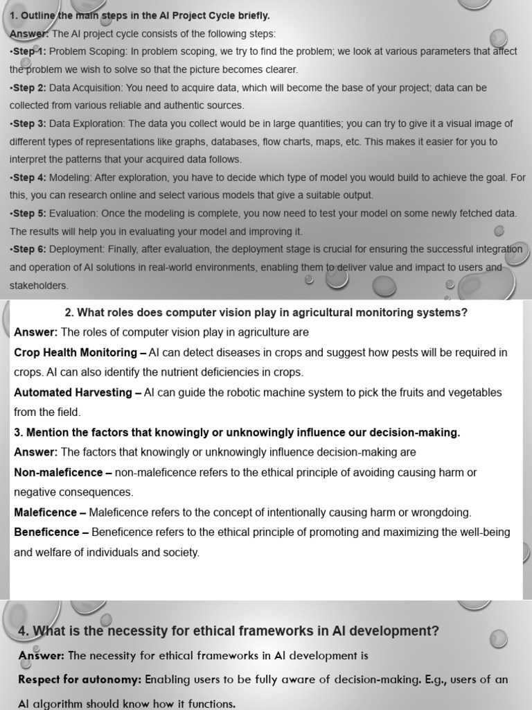 AI Project Cycle and Ethical Frameworks | PDF | Artificial Intelligence ...