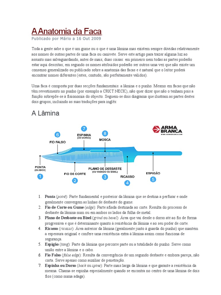 A Anatomia Da Faca | PDF | Faca | Anatomia