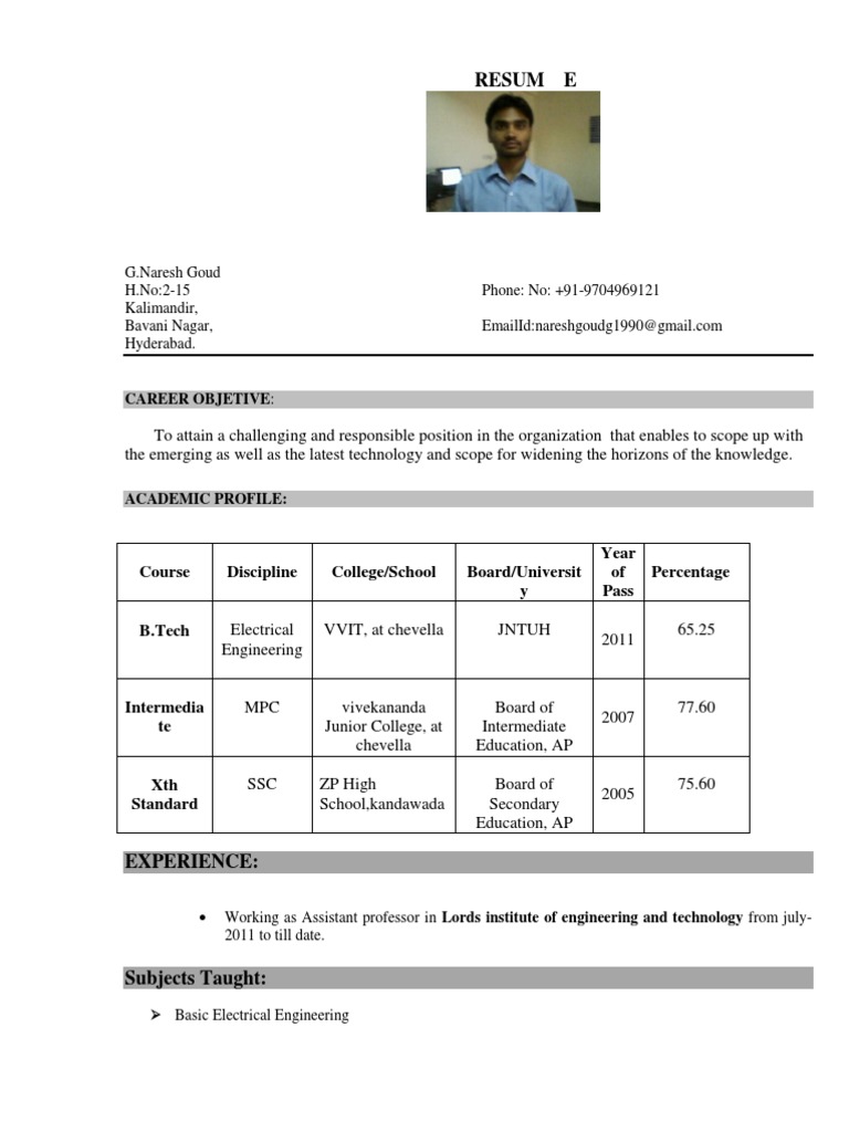Resum E: Career Objetive | PDF | Career & Growth