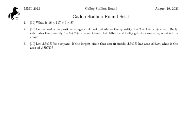 Gallop Stallion Set 1 | PDF
