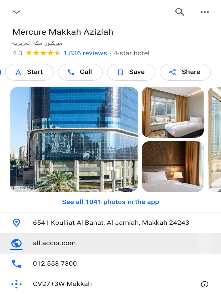 Mercure Makkah Aziziah, Al Jamiah - Explore in Google Maps | PDF