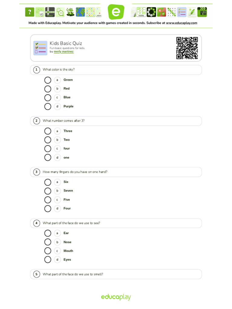 Fun Basic Quiz for Kids | PDF