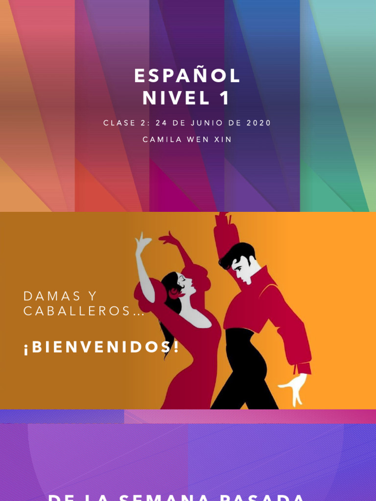 Espanol Nivel 1 Clase 3 | PDF | Tipología Lingüística | Idiomas