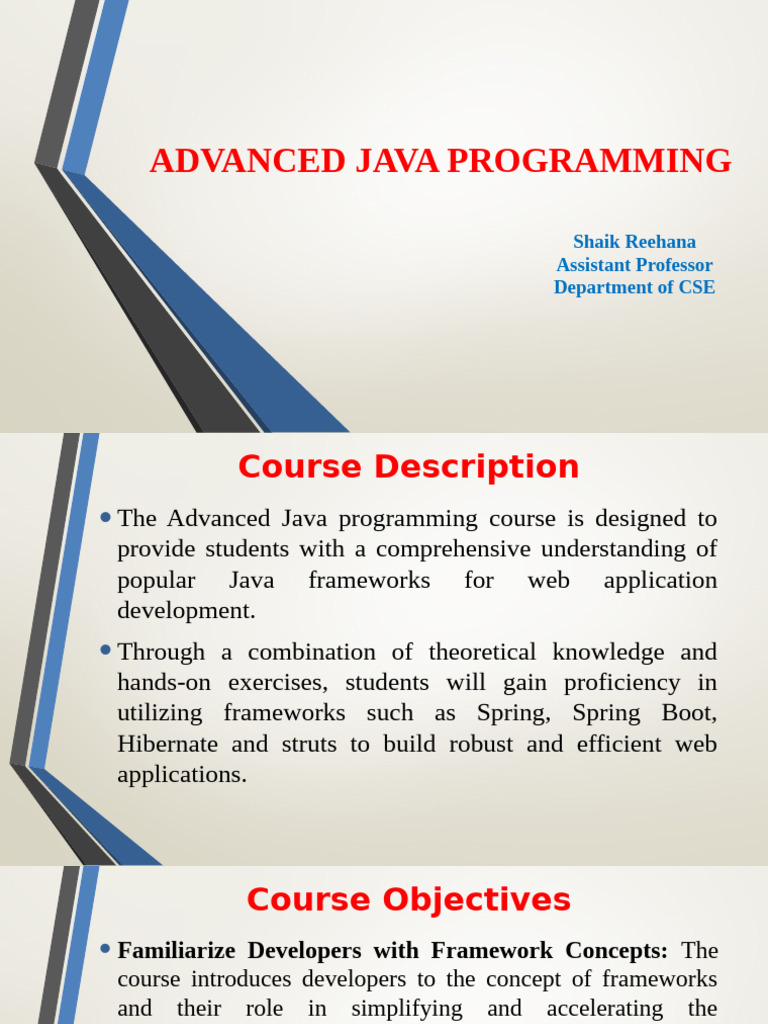 1.0.AJP Course Introduction | PDF | Model–View–Controller | Web Development