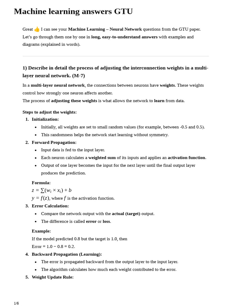 Neural Network Weight Adjustment Guide | PDF | Learning | Theoretical ...