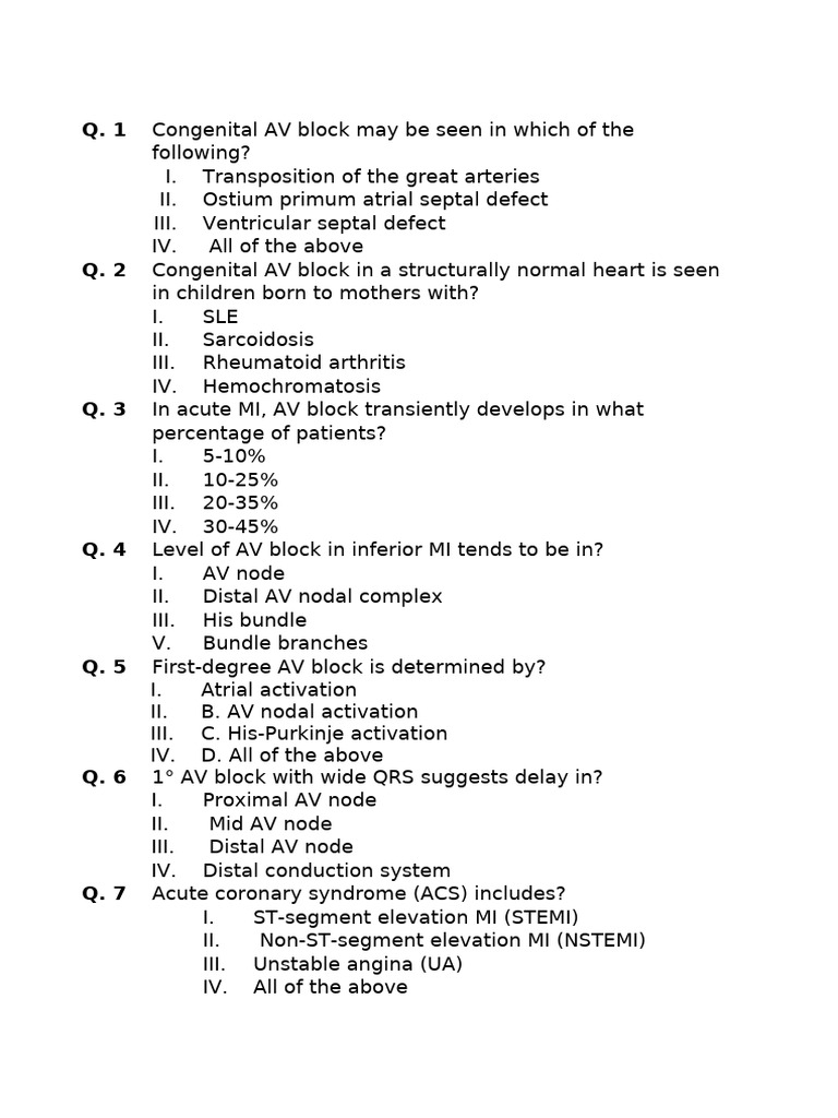 Question Bank Medicine | PDF | Myocardial Infarction | Medical Specialties