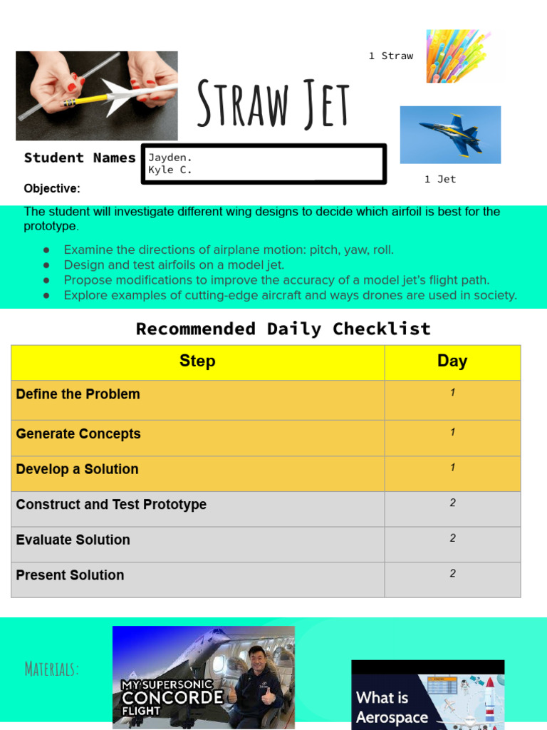 Copy of Straw Jet Student Template Master Perform | PDF | Airplane ...