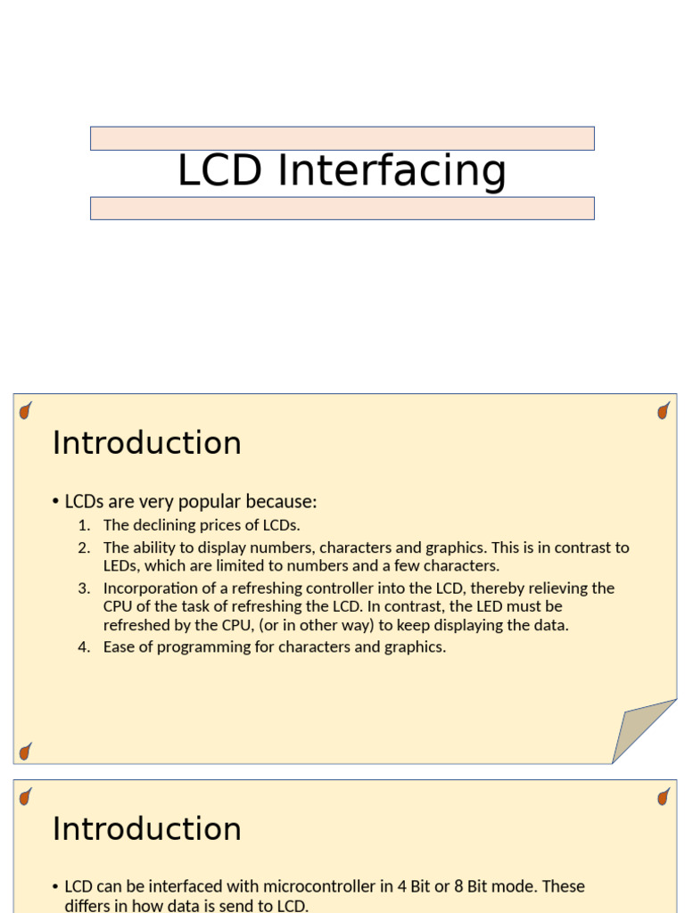 LCD Interfacing | PDF | Liquid Crystal Display | Computer Engineering