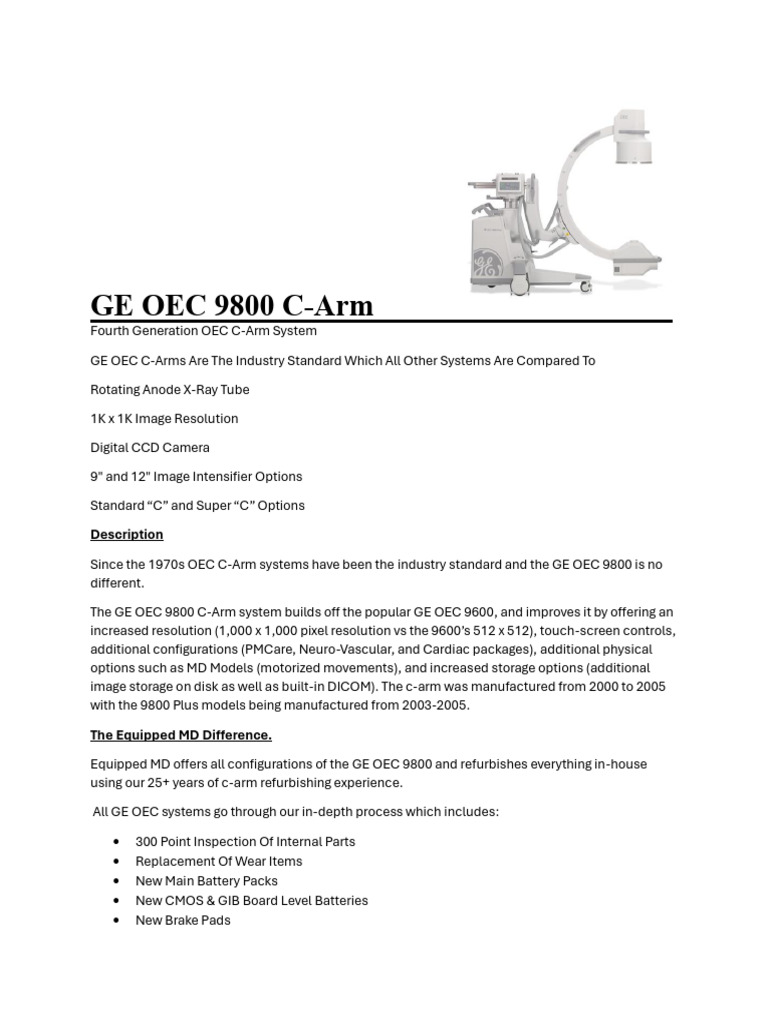 Ge Oec 9800 C | PDF | Computer Monitor | Camera
