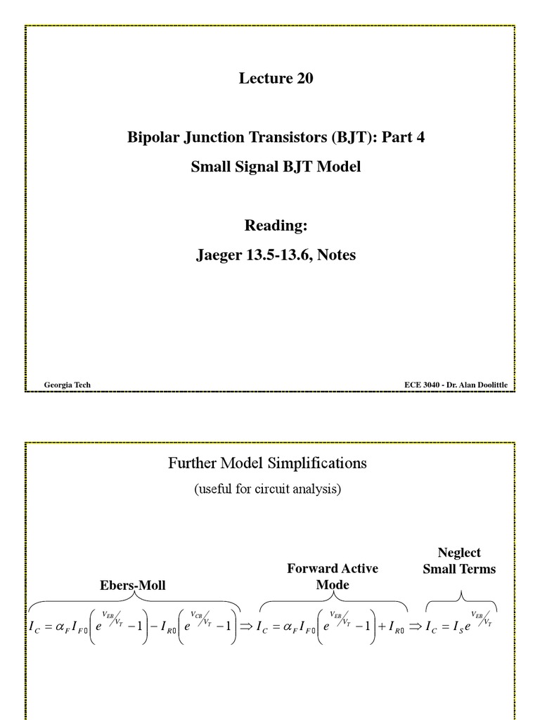 Small Signal BJT Model Analysis | PDF
