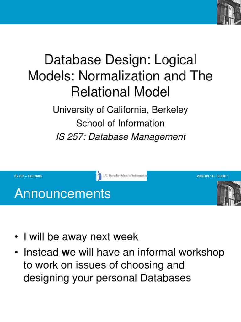 Lecture06 257 | PDF | Conceptual Model | Databases