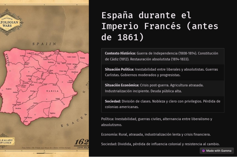 Espana Durante El Imperio Frances Antes de 1861 | PDF