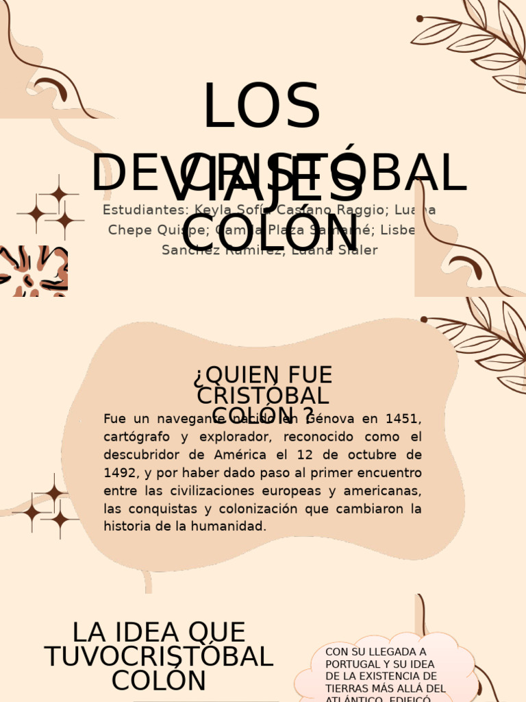 Cristóbal Colón: Viajes y Descubrimientos | PDF | Cristobal colon ...