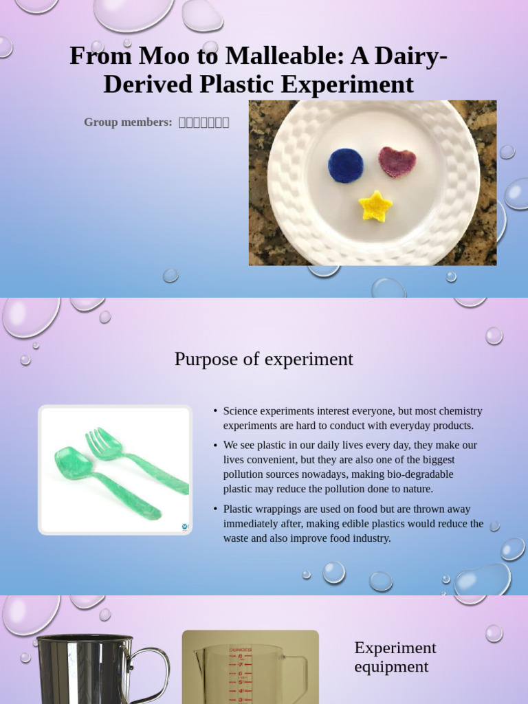 Dairy-Based Plastic Creation Experiment | PDF | Plastic | Milk
