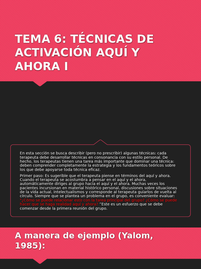 Tema 6, Tecnicas para Trabajar en El Aquí y Ahora | PDF | Ira ...