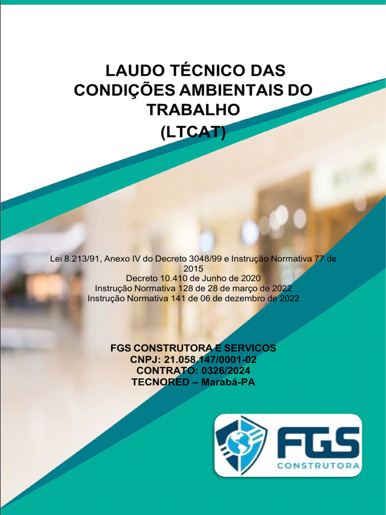 Laudo LTCAT: Condições Ambientais de Trabalho | PDF