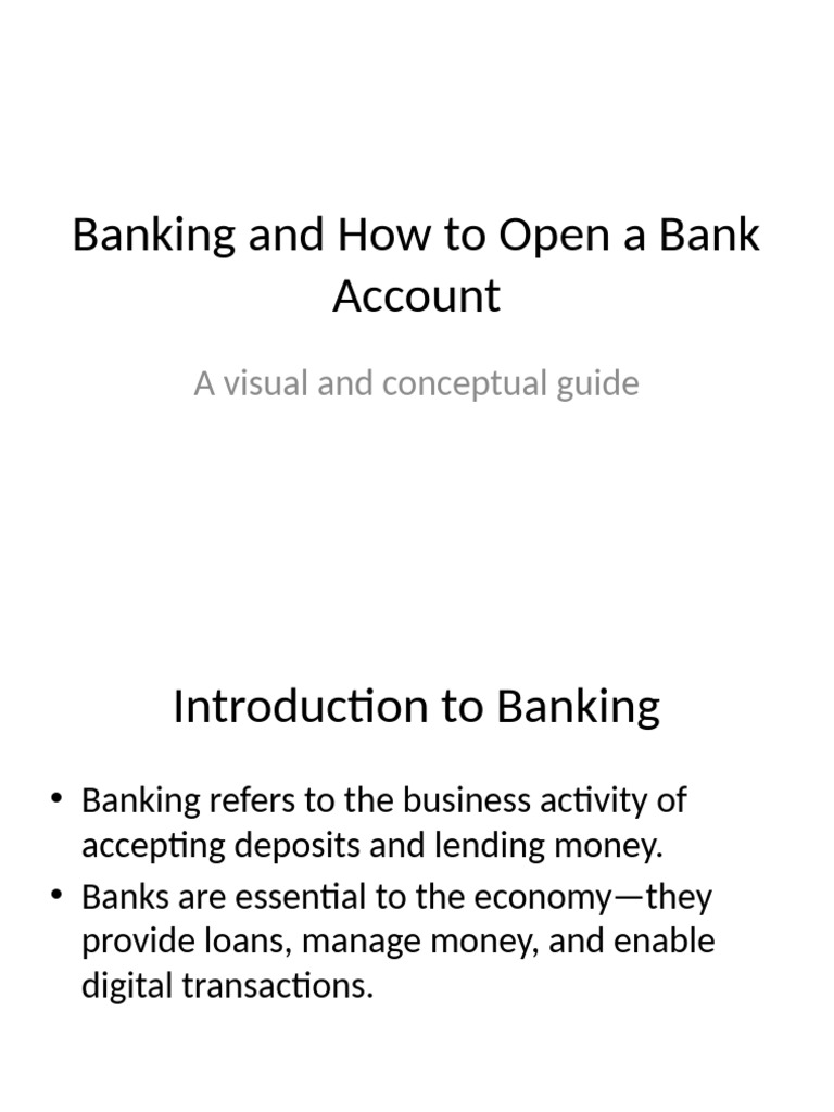 Banking and How To Open Bank Account With Mindmaps | PDF