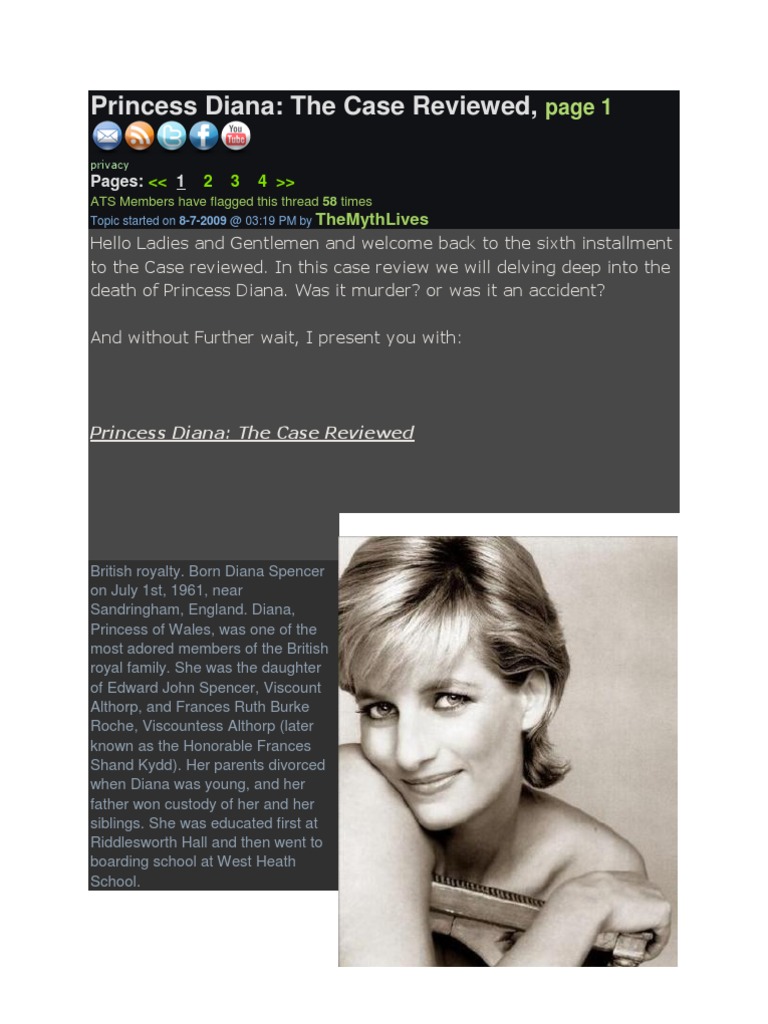 Princess Diana: The Case Reviewed,: Pages: 1 | PDF | Diana | Family