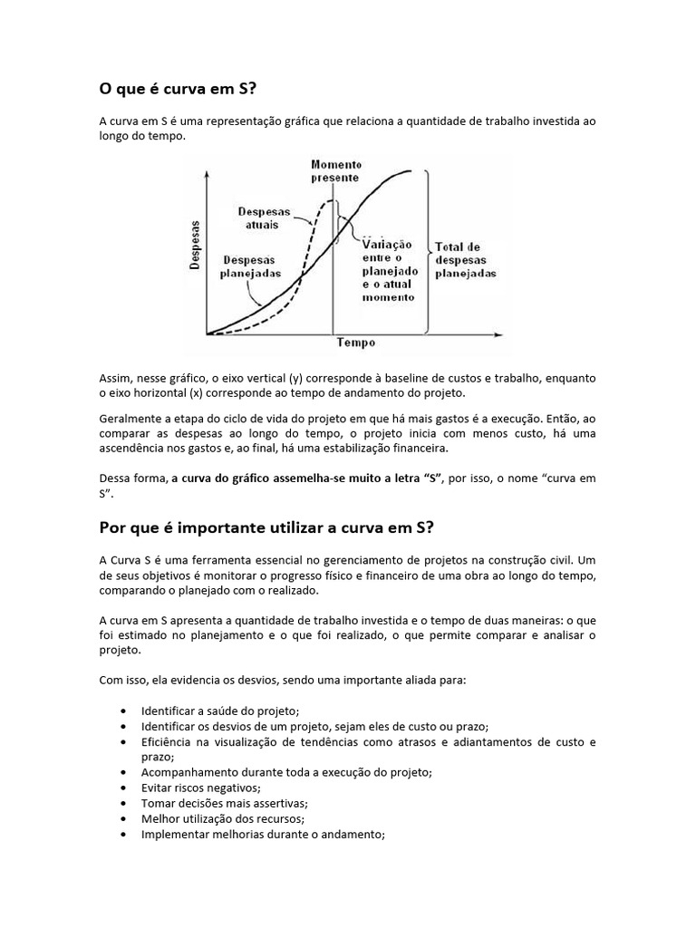 O Que é Curva Em S | PDF | Tempo | Despesa
