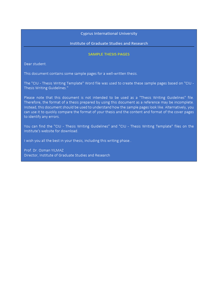 CIU Thesis Sample Pages Guide | PDF | Thesis | Hubble Space Telescope