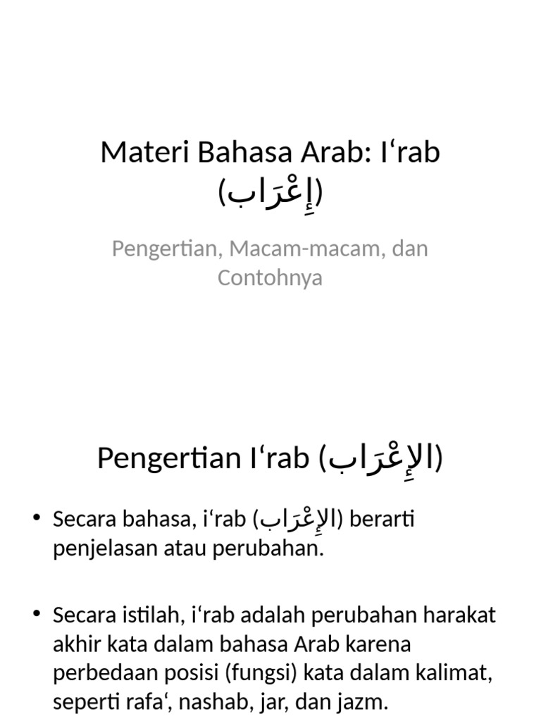 Memahami I‘rab: Rafa‘, Nashab, Jar | PDF