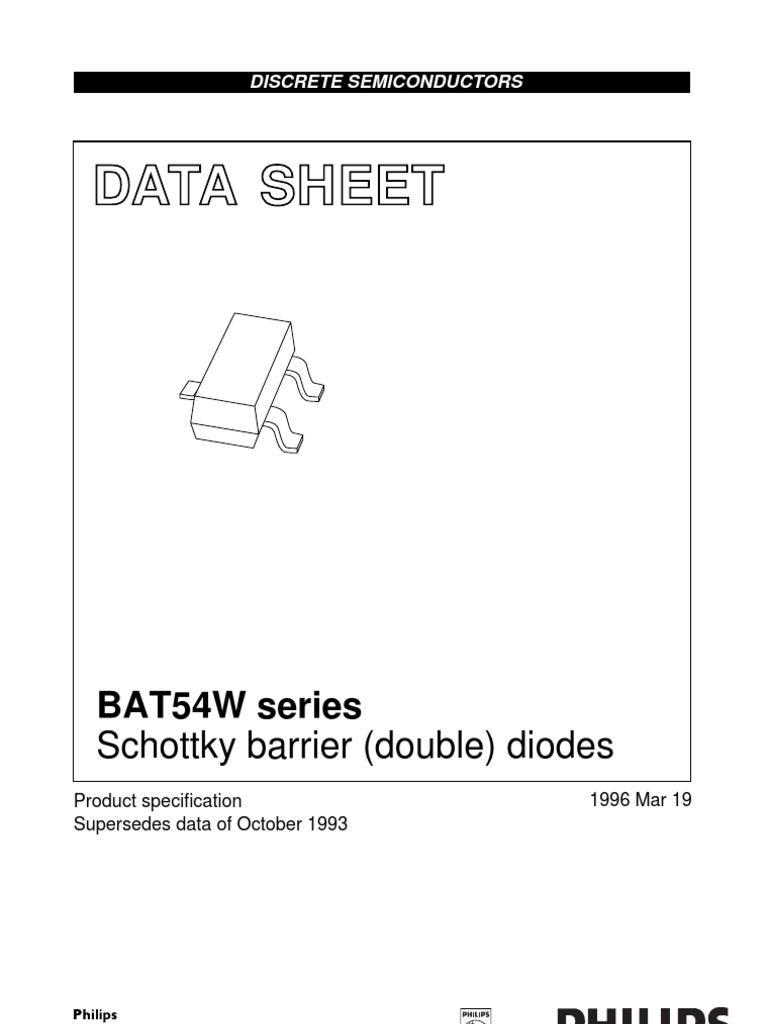 Data Sheet: BAT54W Series | PDF | Diode | Semiconductor Devices