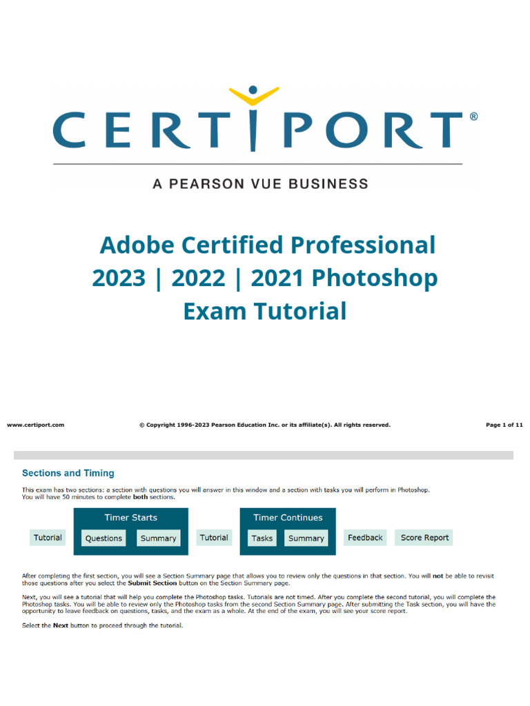 Adobe Photoshop Exam Tutorial 2023 | PDF