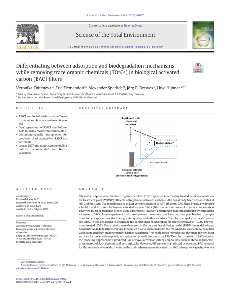 Adsorption vs. Biodegradation in BAC Filters | PDF | Adsorption ...