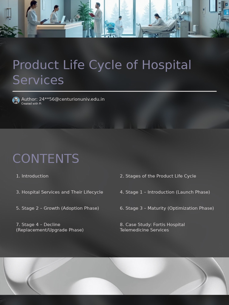Hospital Services Product Life Cycle | PDF | Hospital | Patient