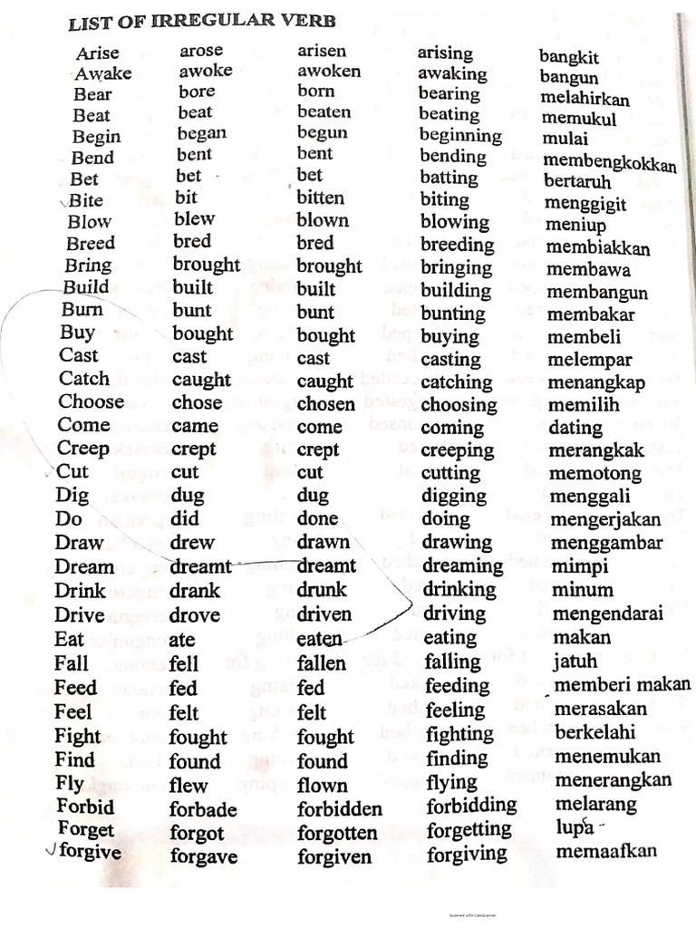 List of Verbs | PDF