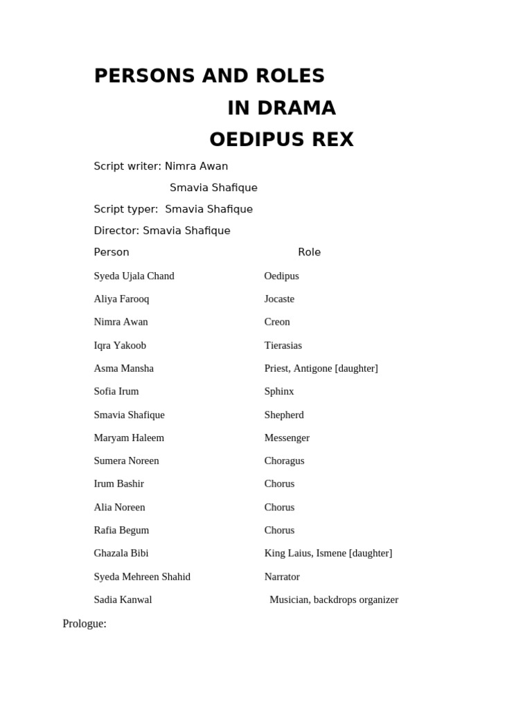 Script | PDF | Oedipus | Theban Mythology