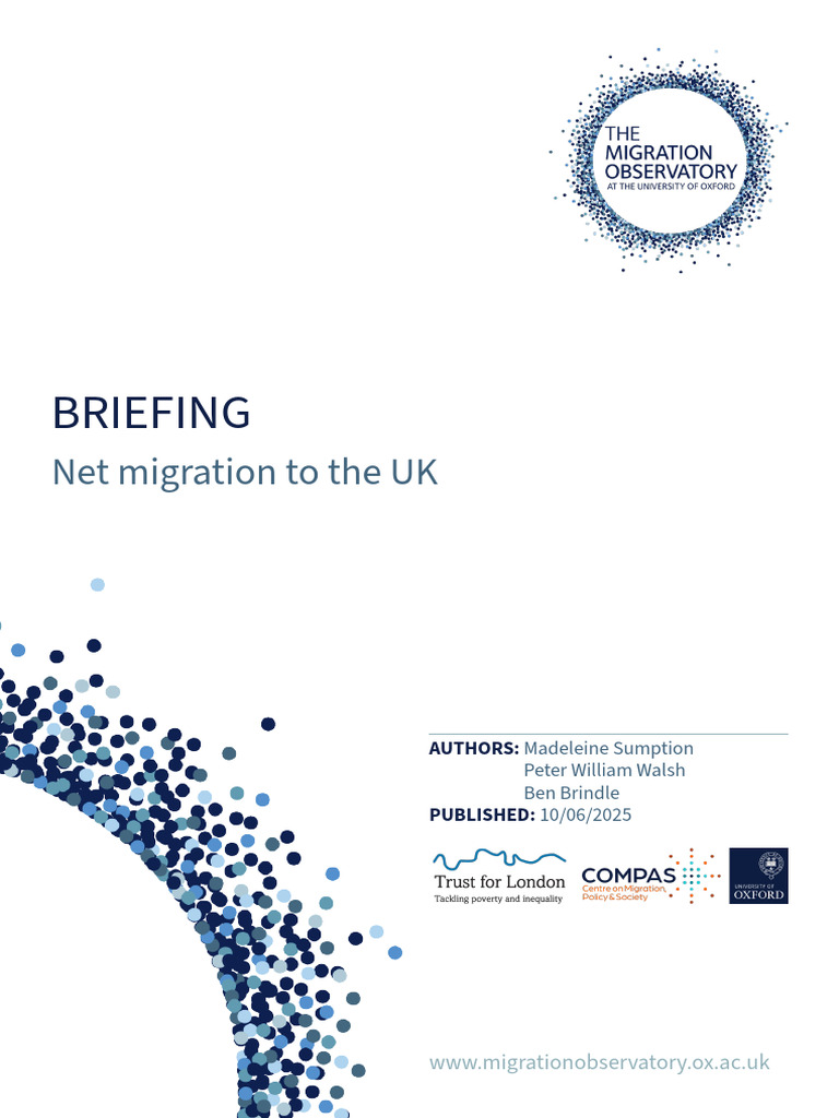 2025 Briefing Net Migration To The UK | PDF | Human Migration | Immigration
