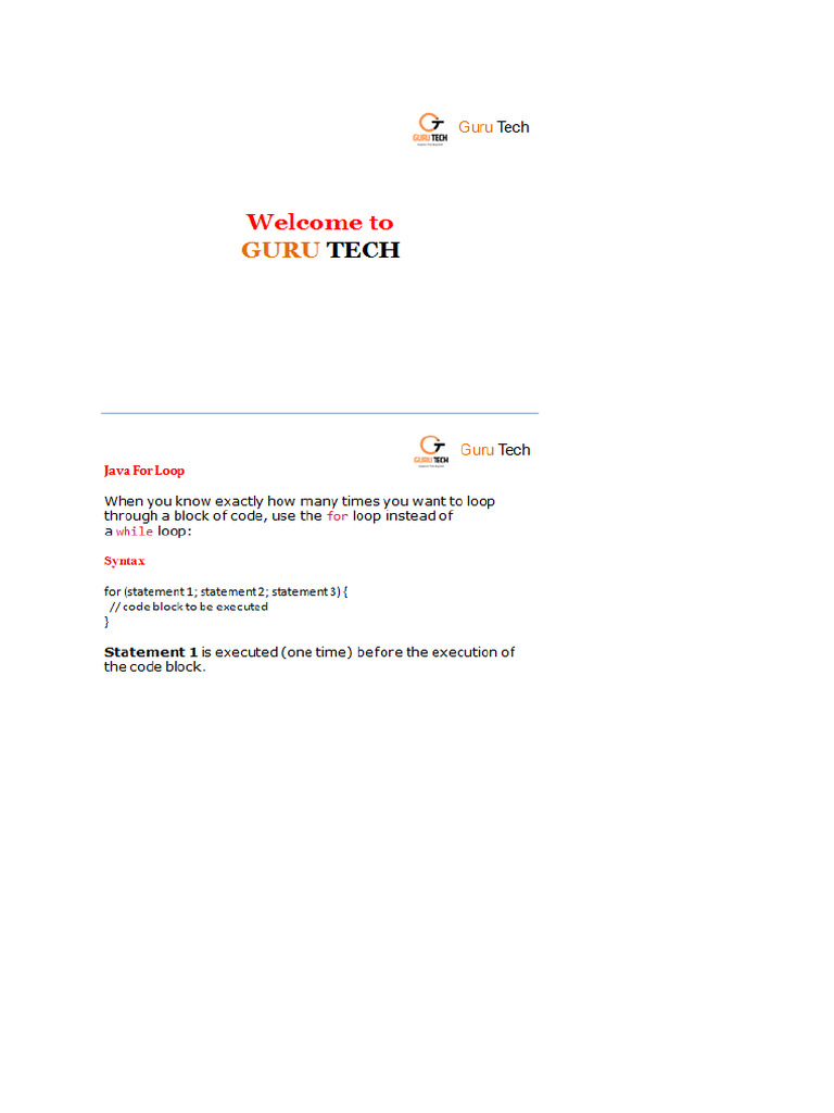 Chapter 007 for Loop, For Each Loop, Java Break and Continue (1) | PDF