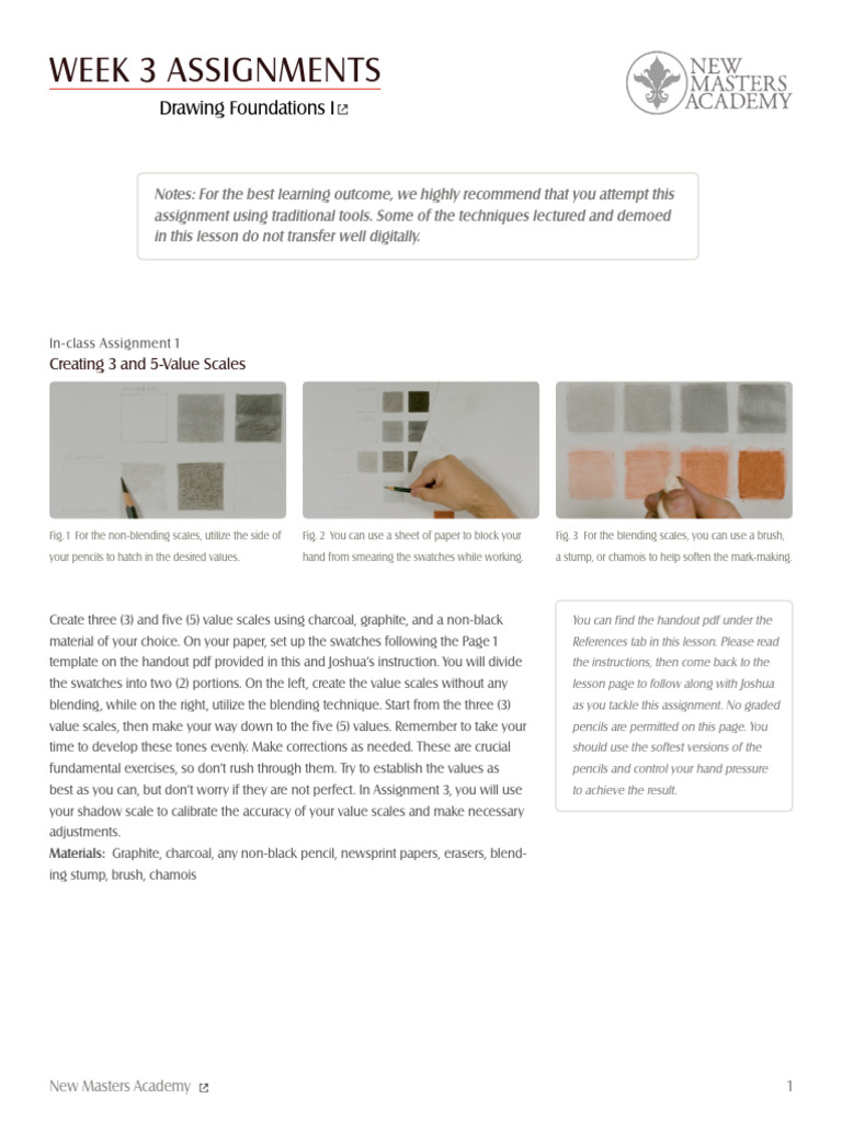 Drawing Foundations I Week3 Assignments LT | PDF | Pencil | Drawing