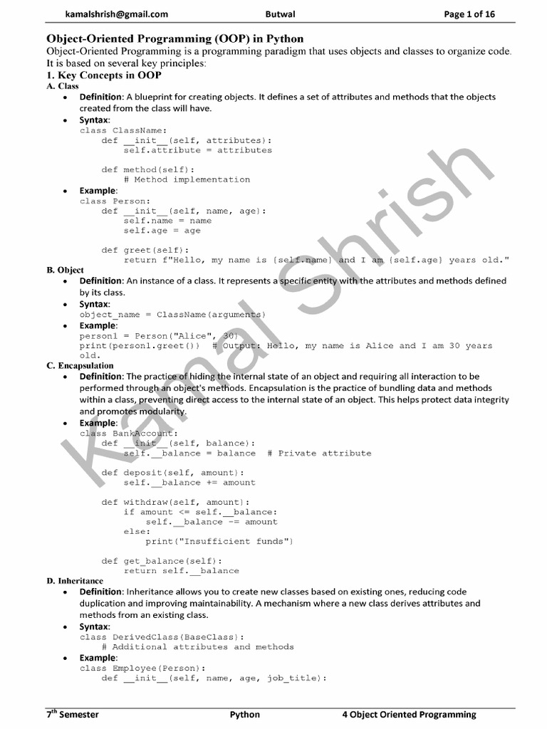 Unit 4 Object Oriented Programming | PDF