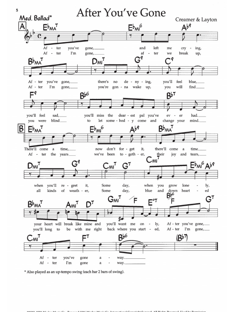 After You'Ve Gone | PDF