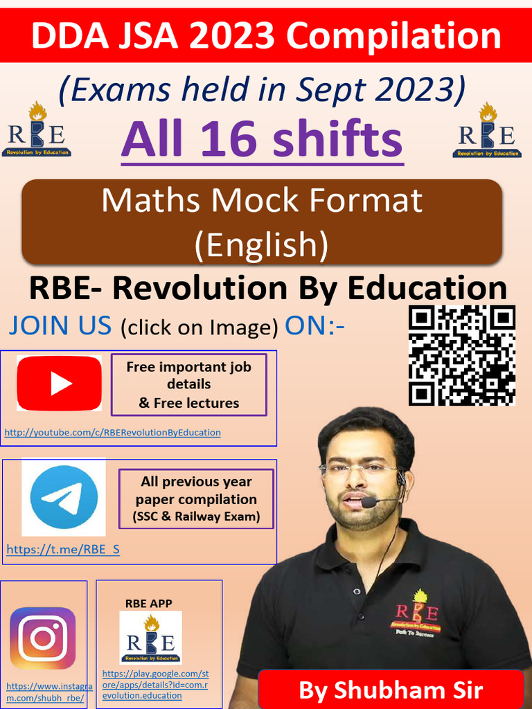 Maths (Eng) DDA JSA 2023 Mock Form - RBE - Compressed | PDF | Copper