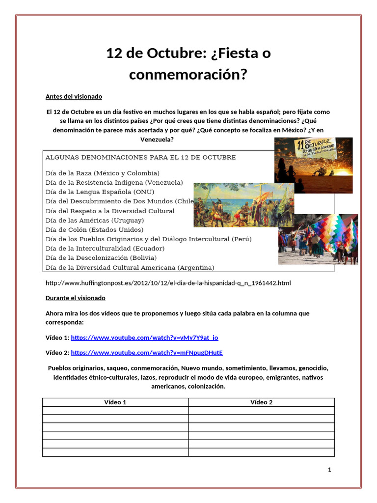 Dia de La Hispanidad Lyçée | PDF | Pueblos Indígenas de las Américas ...